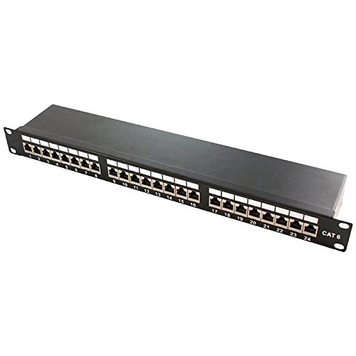 BIGtec 19" 24-fach CAT.6a Patchpanel Cat6a 500MHz 10-Gigabit schwarz ...